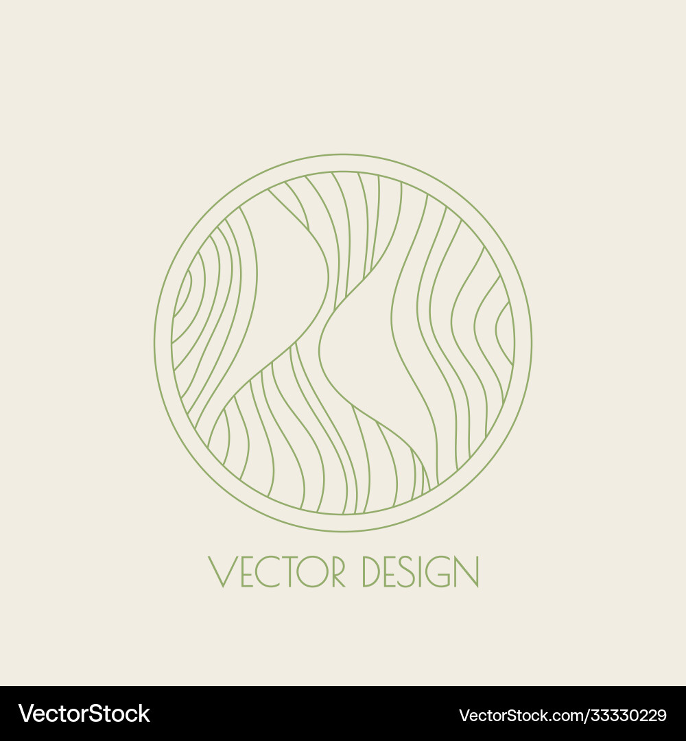 Round logo with organic shapes Royalty Free Vector Image