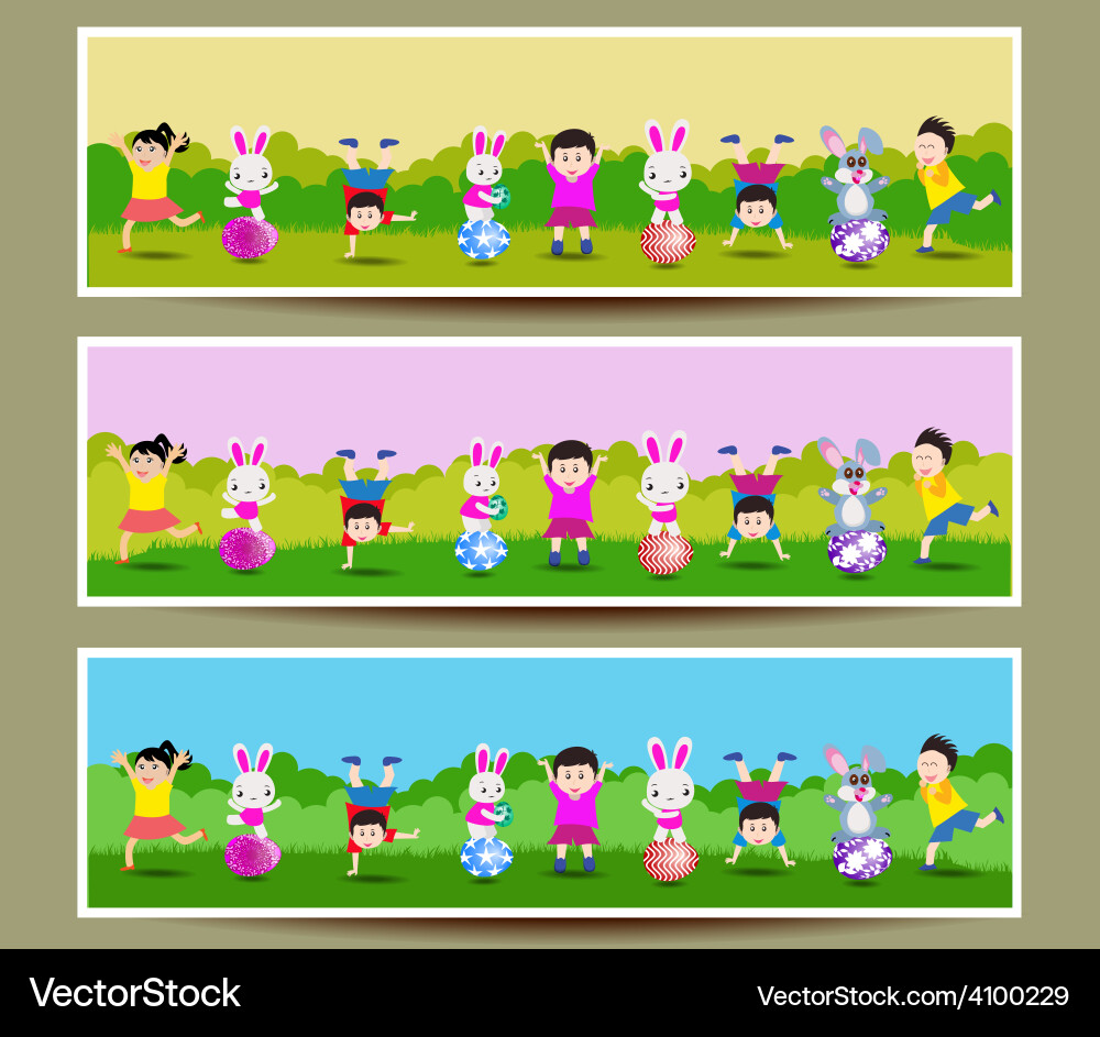Set of three easter banners Royalty Free Vector Image