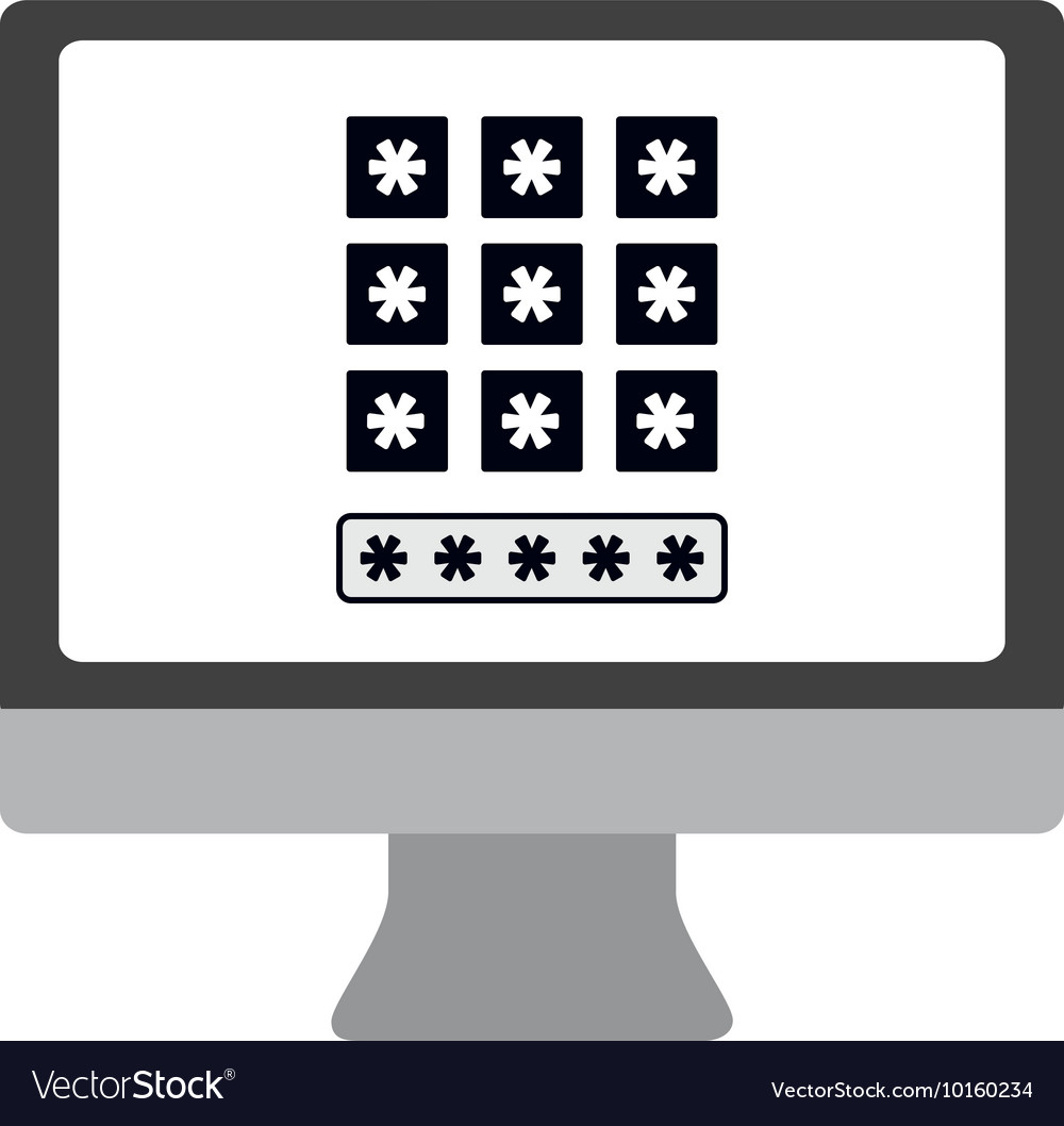 Computer code security system icon graphic Vector Image