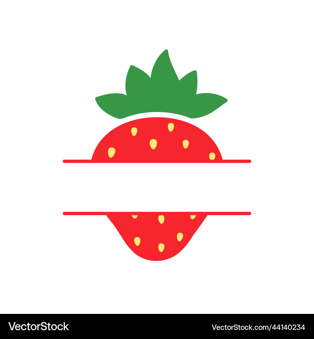 Red strawberry fruit leave space for adding text Vector Image