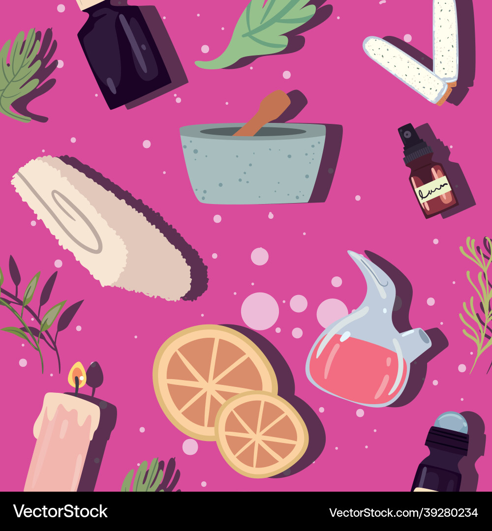 Spa products pattern Royalty Free Vector Image