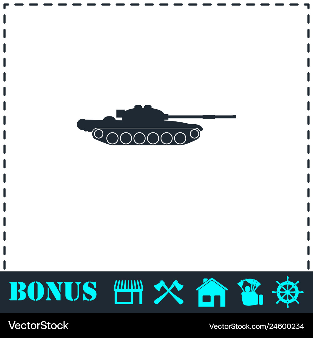 Tank army icon flat Royalty Free Vector Image - VectorStock