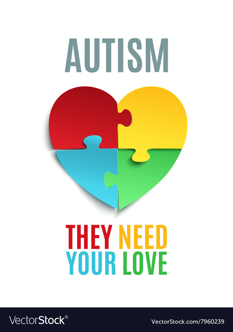 Autism Awareness Poster Or Brochure Template Vector Image