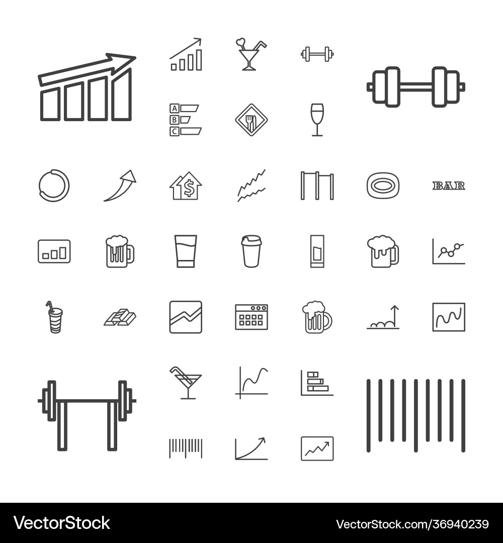 Bar icons Royalty Free Vector Image - VectorStock