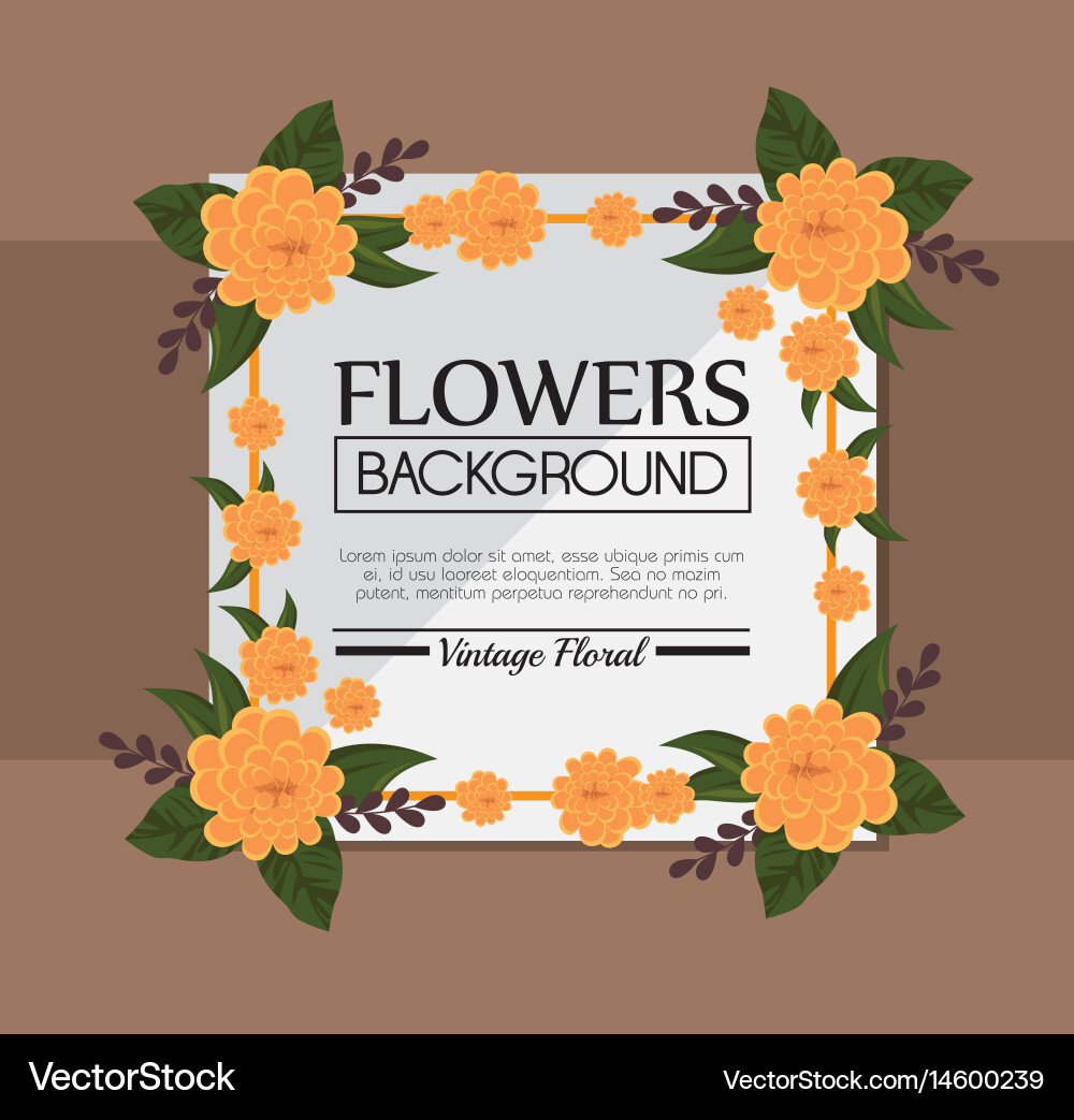 Cute flower frame decorative background Royalty Free Vector