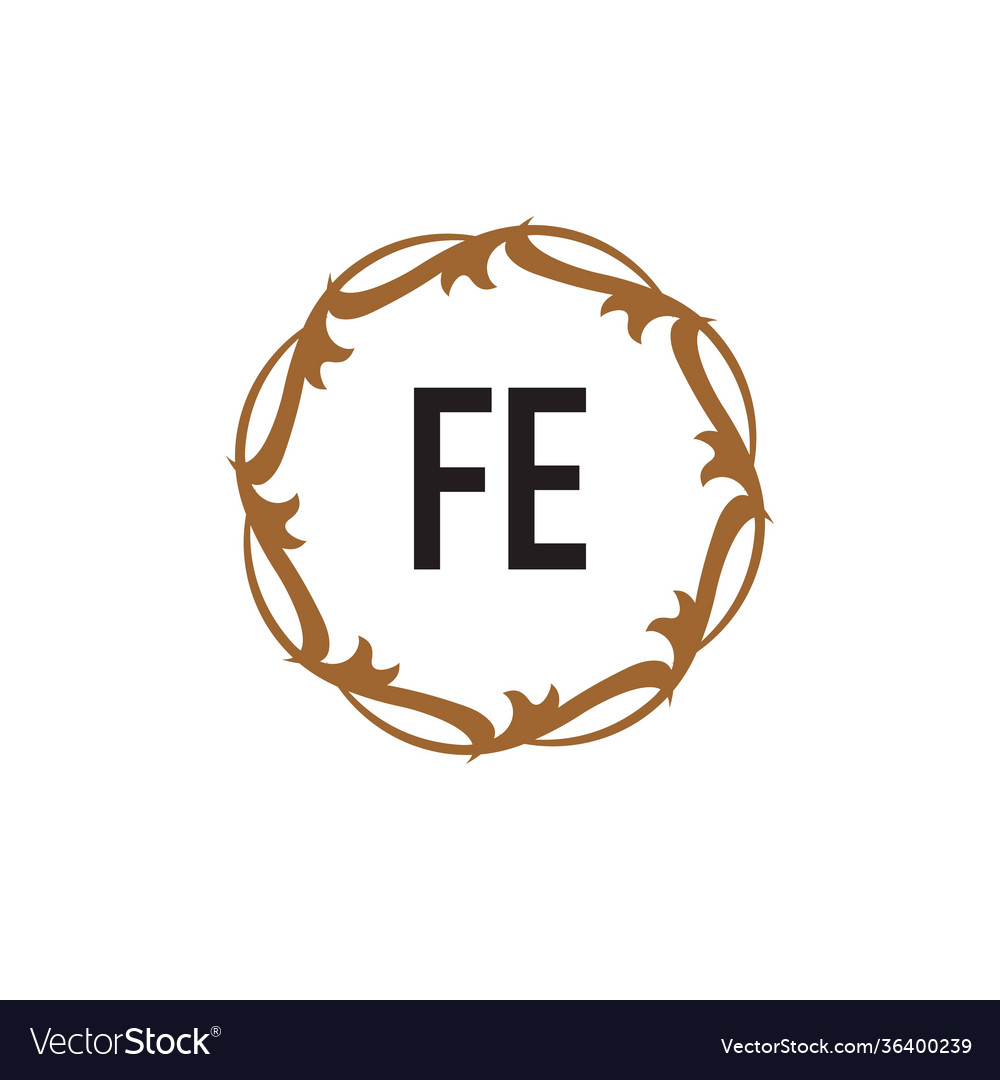 Initial letter elegance fe logo design template Vector Image