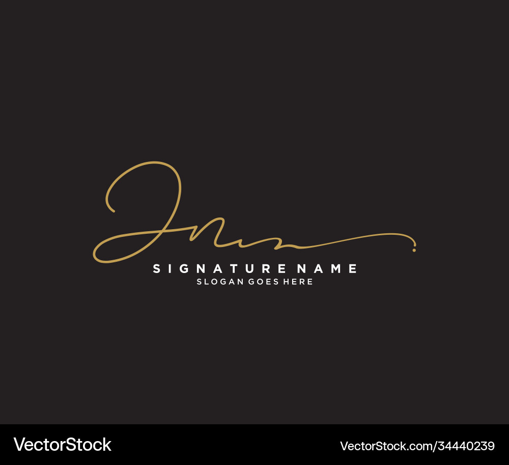 Letter jn signature logo template Royalty Free Vector Image