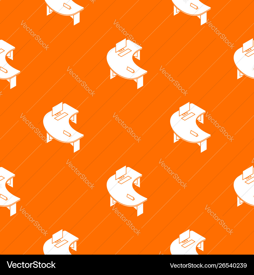 Oval office table pattern orange Royalty Free Vector Image