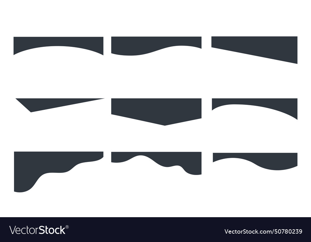Separator shape for website set curve lines frame Vector Image