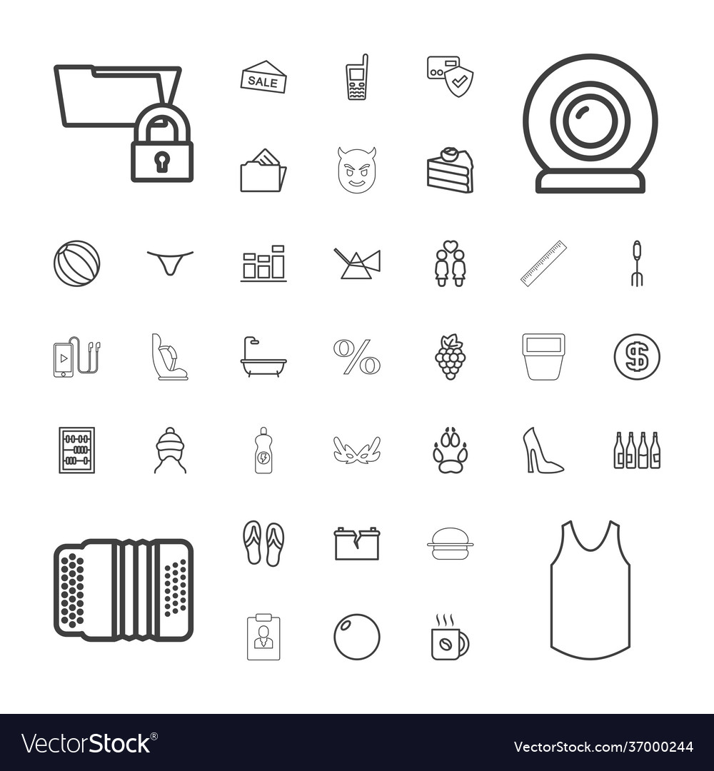 37 isolated icons Royalty Free Vector Image - VectorStock