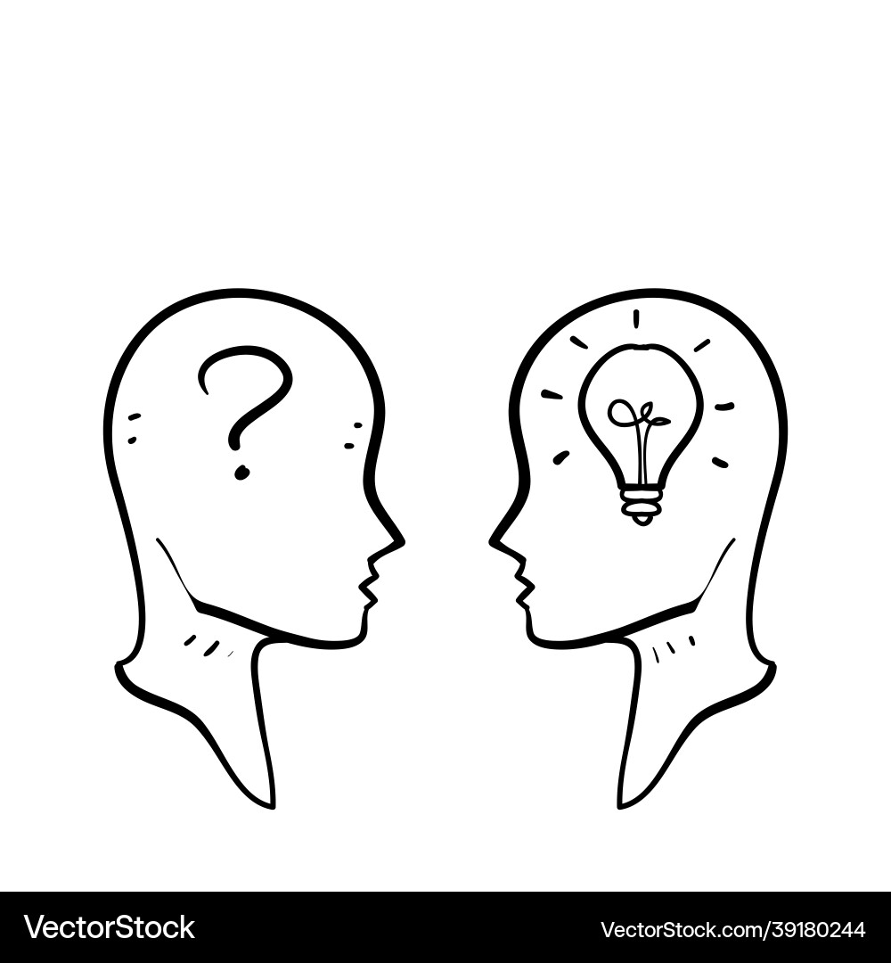 Hand drawn doodle people with question mark Vector Image