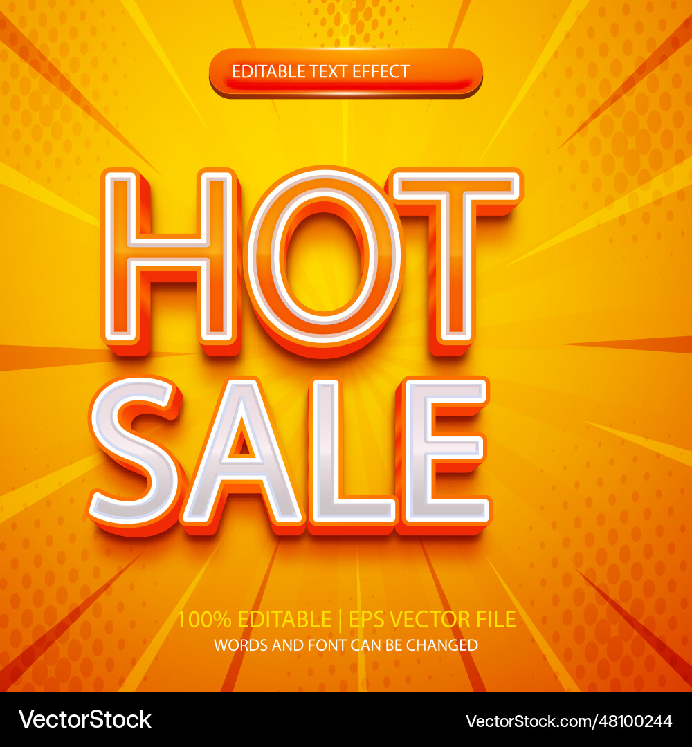 Hot sale bold 3d editable text effect template Vector Image