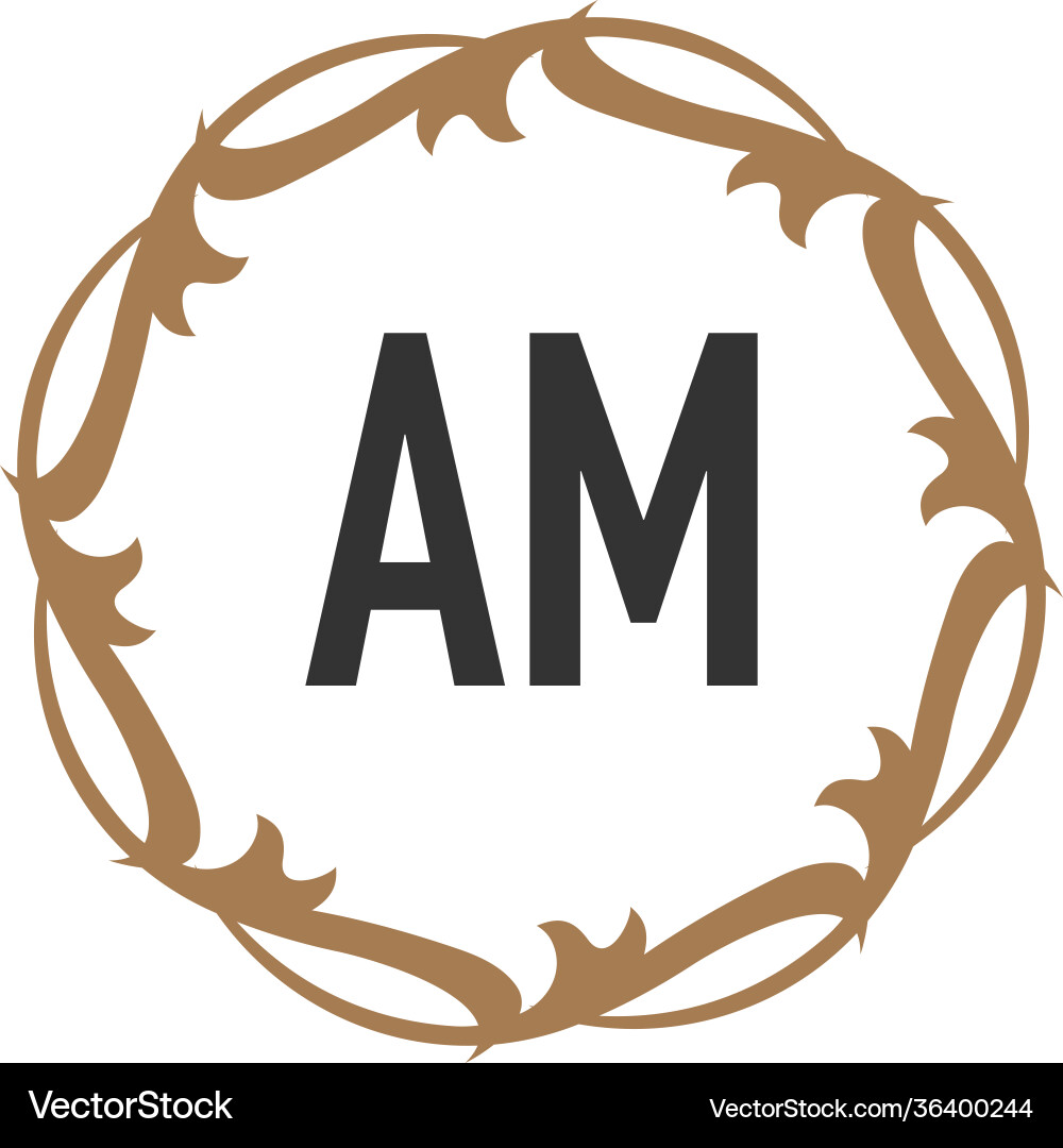 Initial letter elegance am logo design template Vector Image