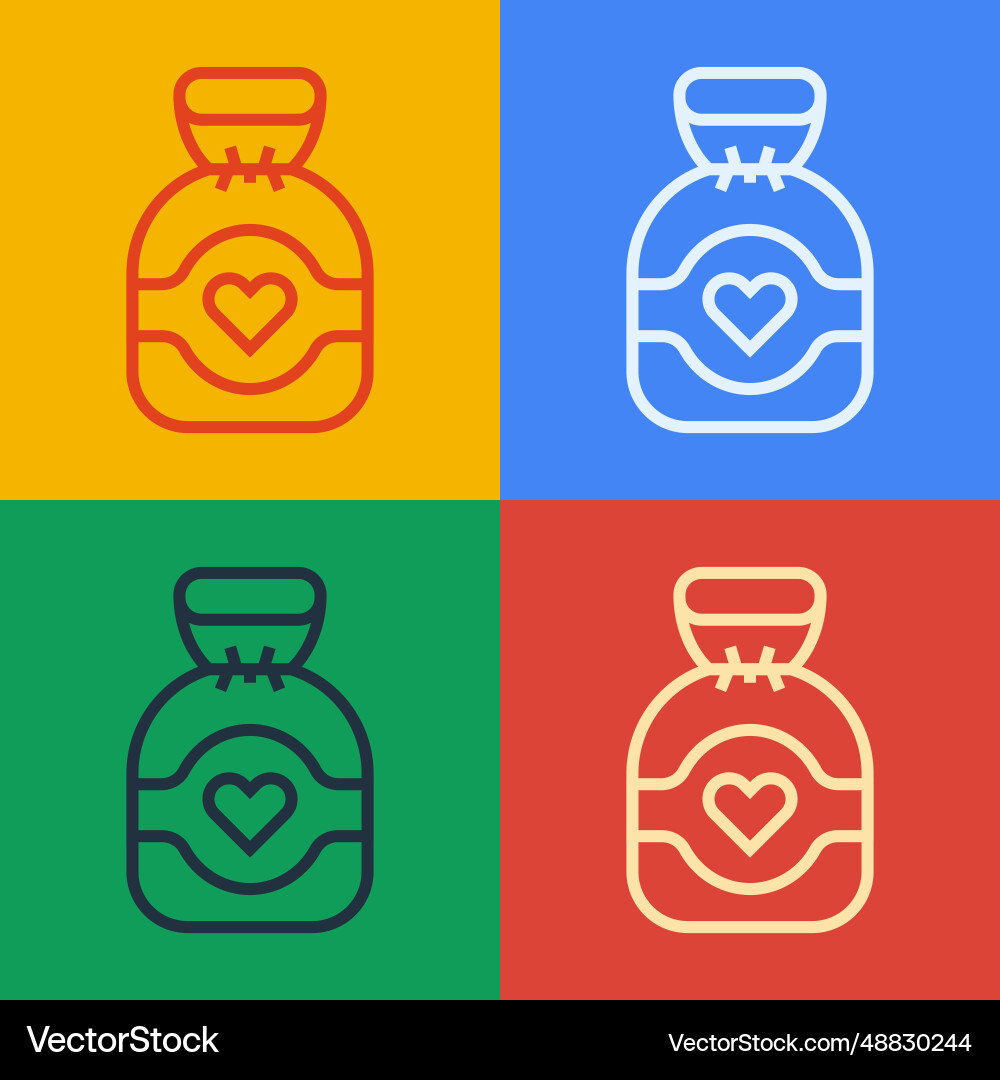 Pop art line chocolate candy icon isolated Vector Image