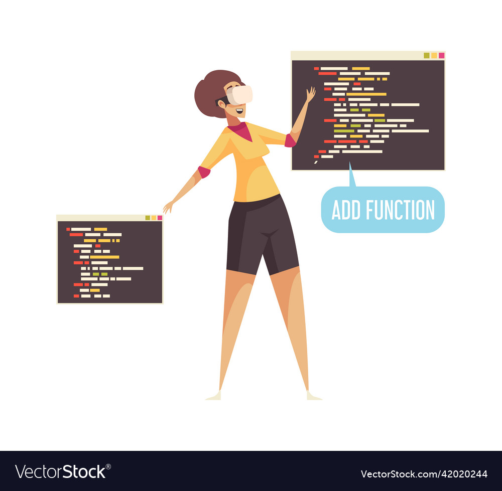 Programmer flat Royalty Free Vector Image - VectorStock