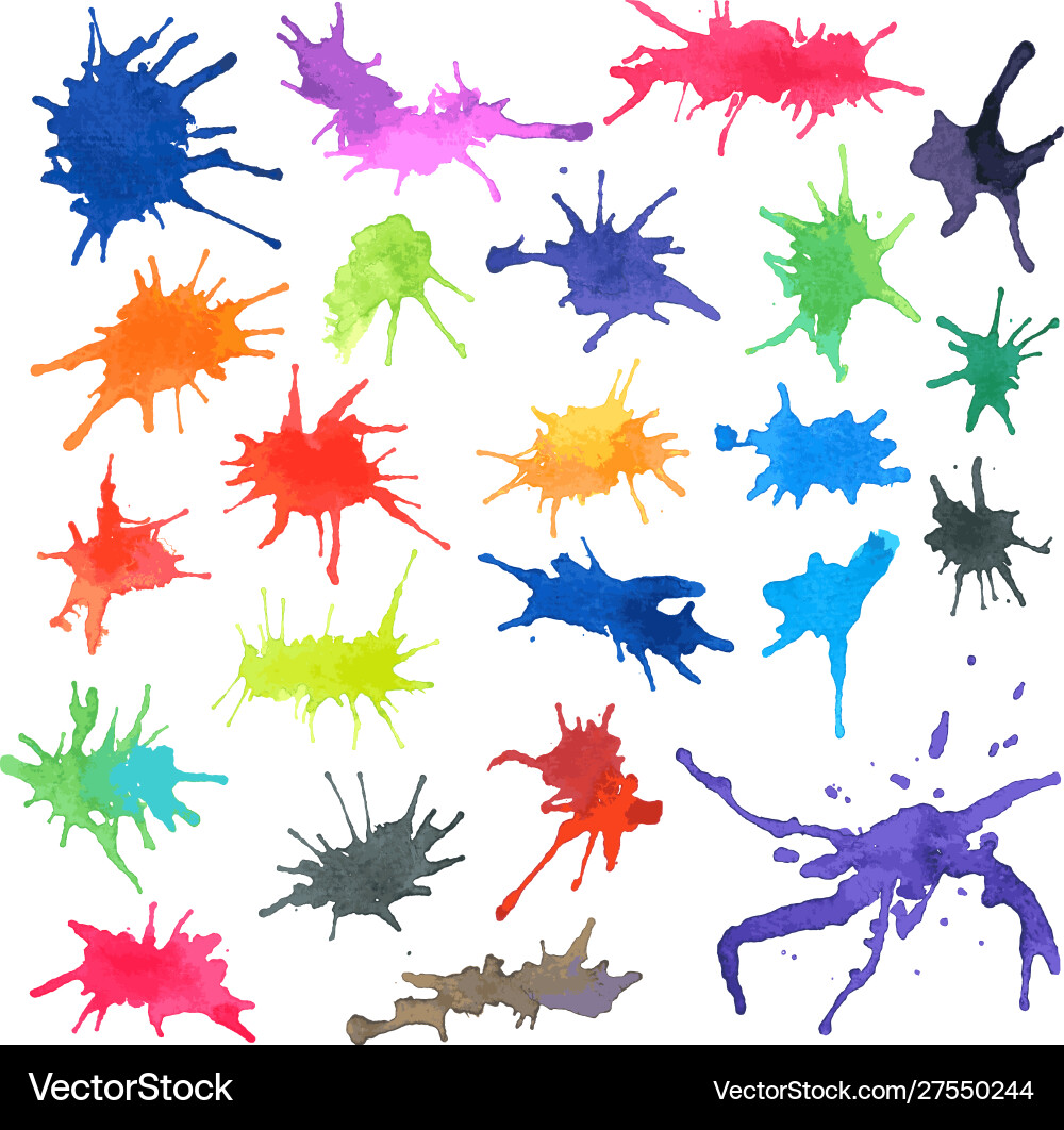 Watercolor splash hand drawn for design Royalty Free Vector