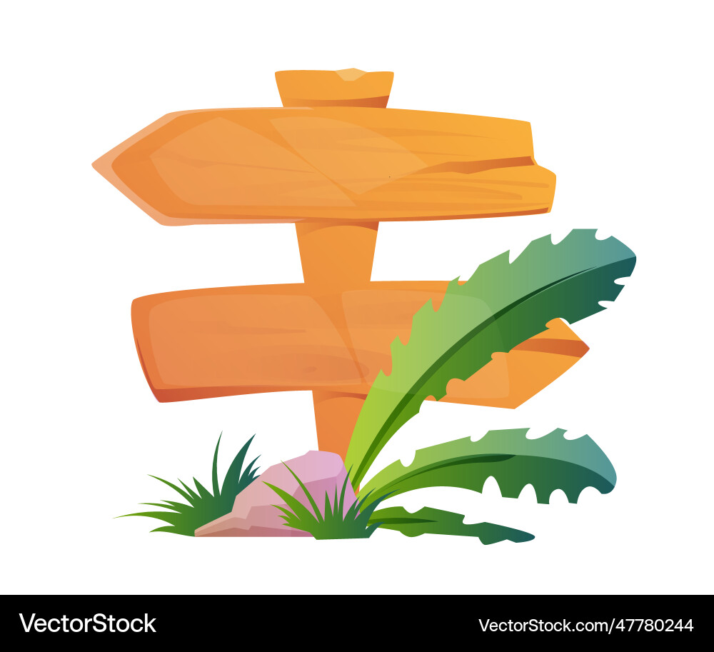 Wooden jungle signboard Royalty Free Vector Image