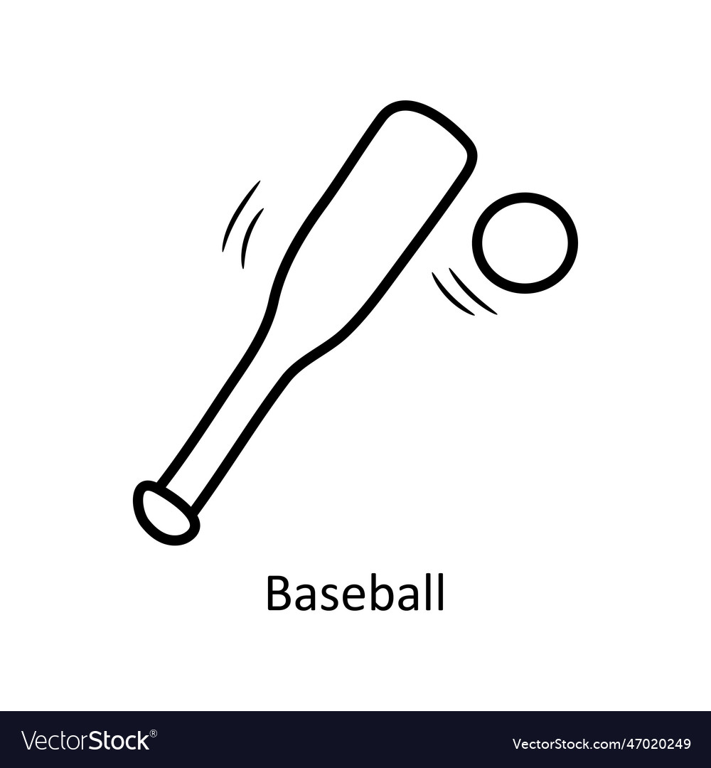 Baseball outline icon design Royalty Free Vector Image