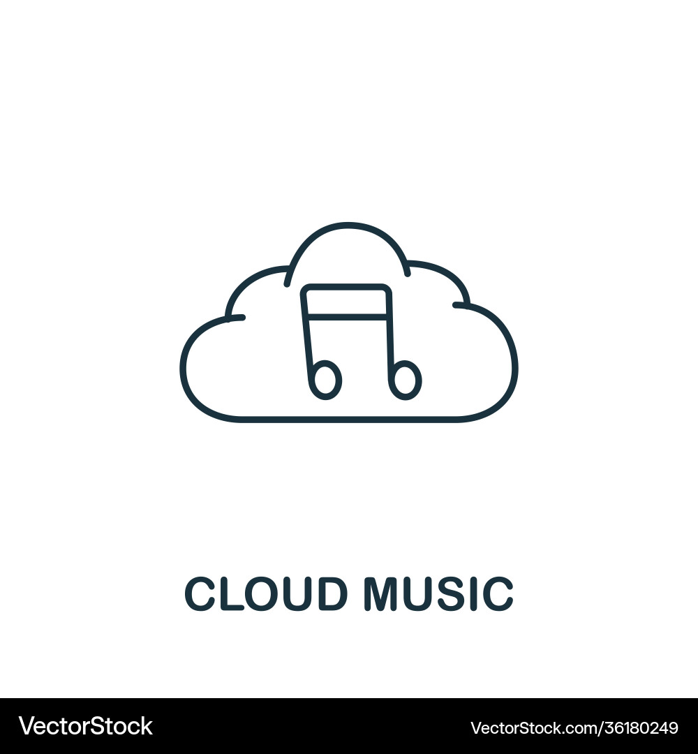 Cloud music icon from music collection simple Vector Image