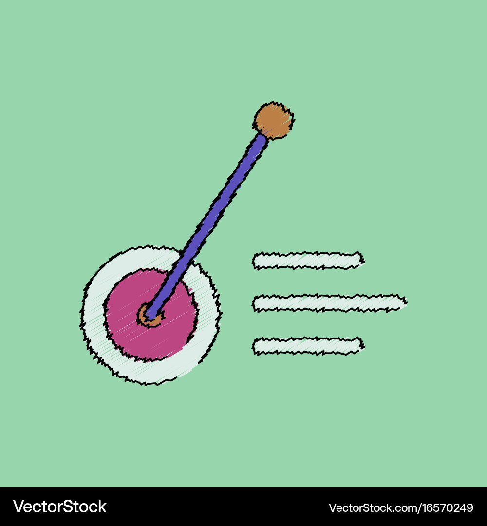 Flat shading style icon kids wheel and stick Vector Image