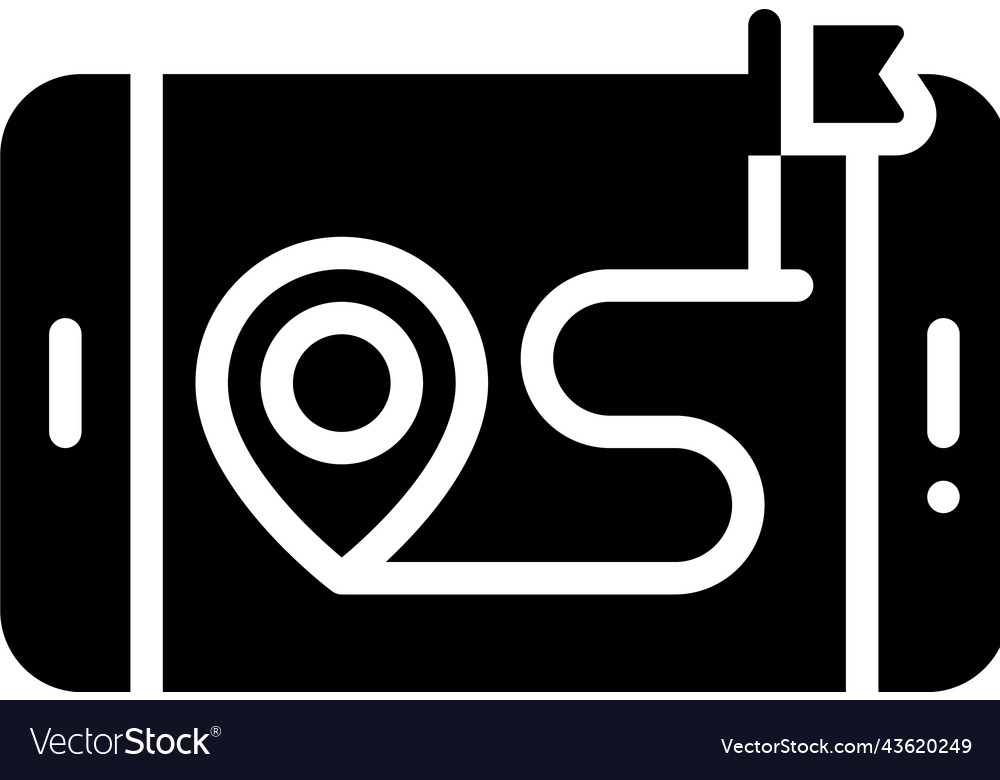 Route map on smartphone icon location Royalty Free Vector