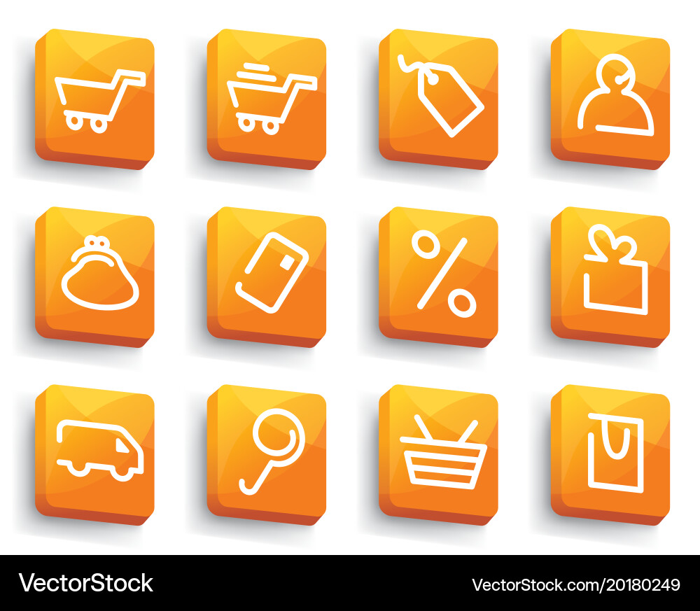 Shopping icon set Royalty Free Vector Image - VectorStock