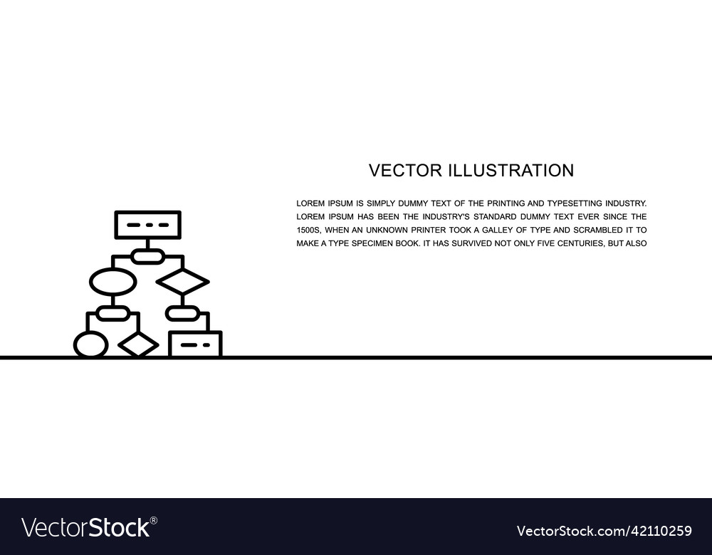 Algorithm Coding Block Schemes One Line Royalty Free Vector