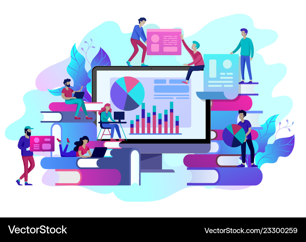 Concept education people internet studying Vector Image