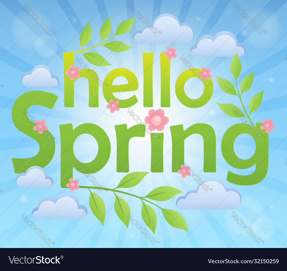 Hello spring theme image 5 Royalty Free Vector Image
