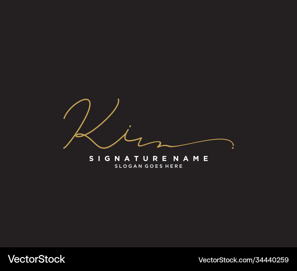 Letter ki signature logo template Royalty Free Vector Image