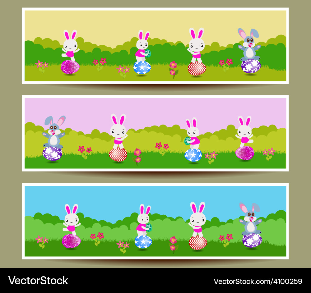 Set of three easter banners Royalty Free Vector Image