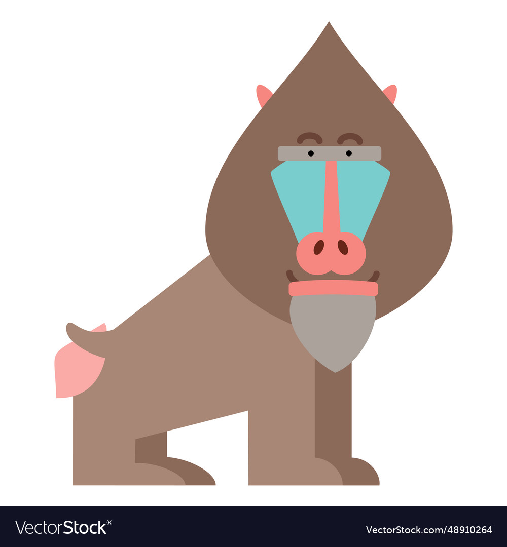 Mandrill monkey Royalty Free Vector Image - VectorStock