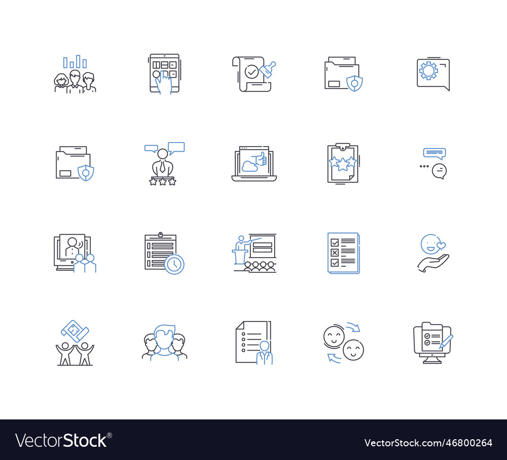 Online recording line icons collection stream Vector Image Online recording line icons collection stream Vector Image