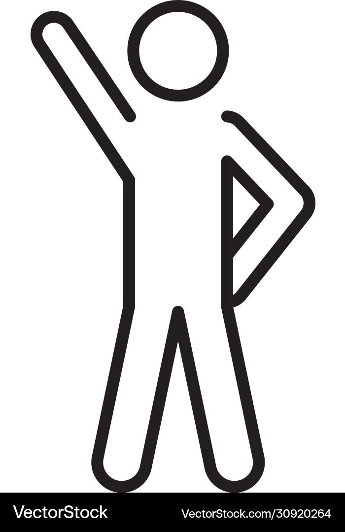 Pictograph man with leader pose line style Vector Image