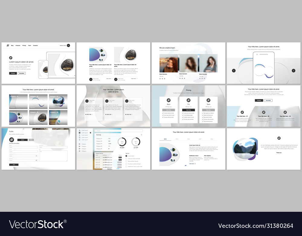 Template for website design presentations Vector Image