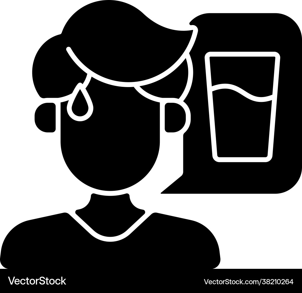Thirst black glyph icon Royalty Free Vector Image