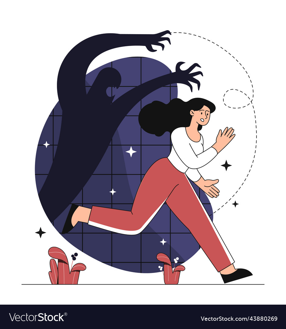 Fear attack concept Royalty Free Vector Image - VectorStock