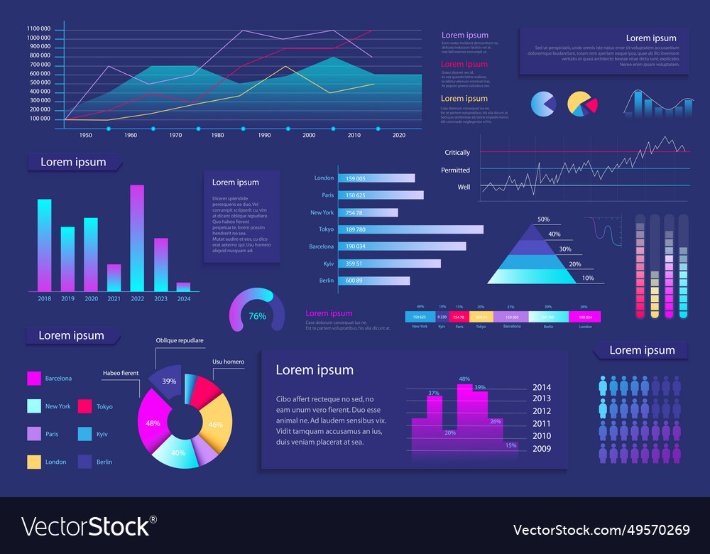 Mega set of infographic elements data Royalty Free Vector