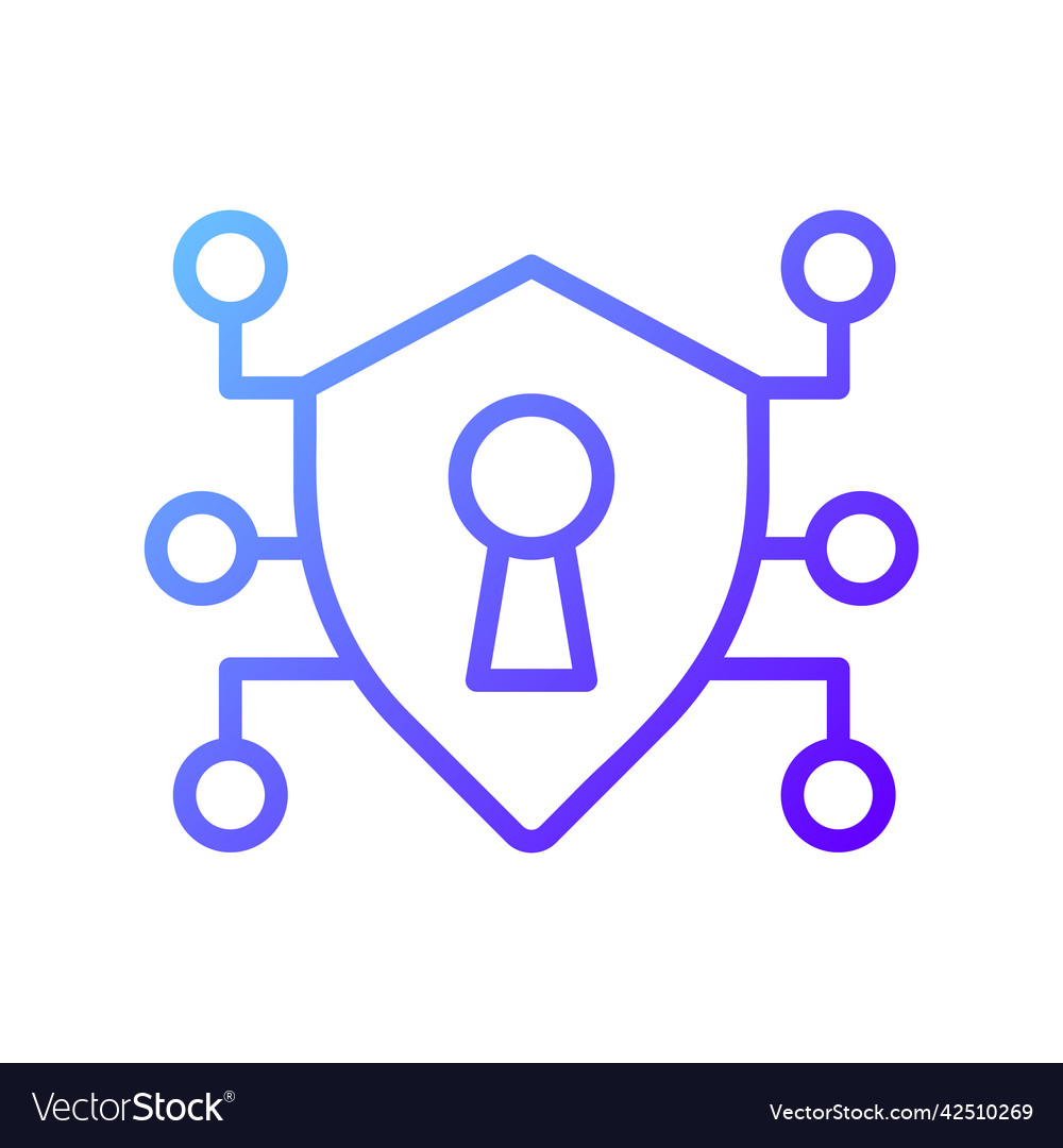 Secure data pixel perfect gradient linear icon Vector Image