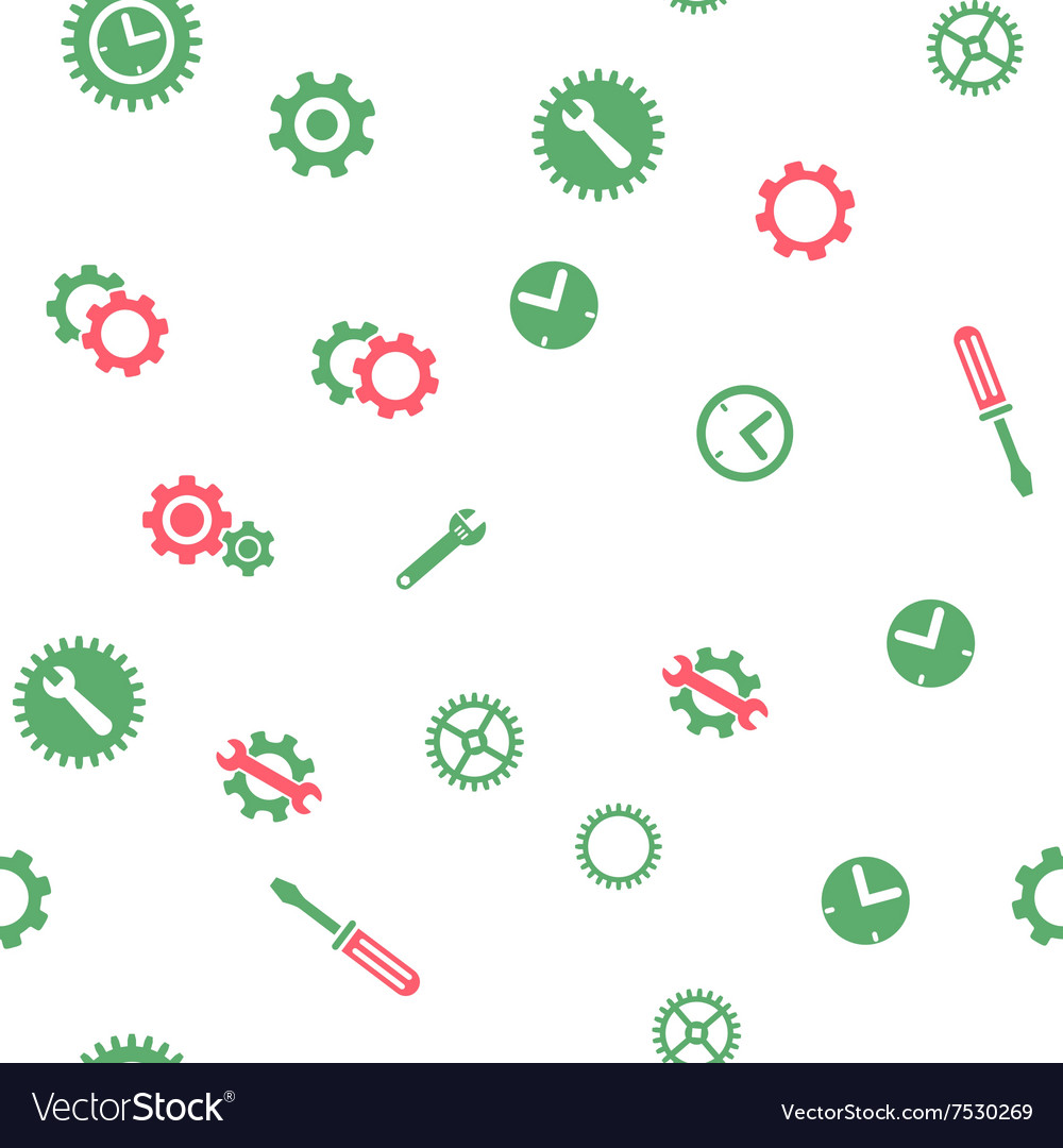 Time tools seamless flat pattern Royalty Free Vector Image
