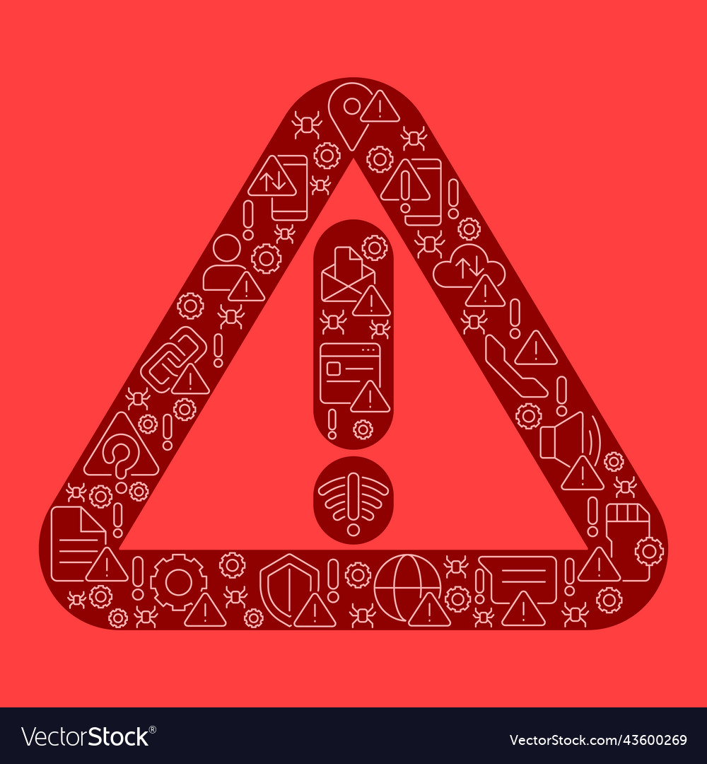 Warning And Error Signal Shaped Concept Filled Vector Image