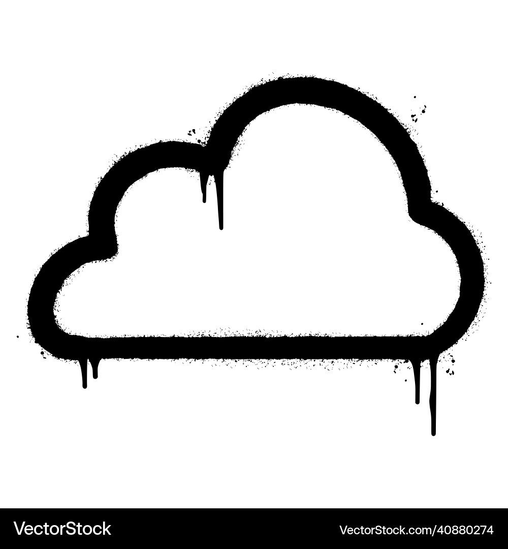 Graffiti spray cloud with over spray in black Vector Image