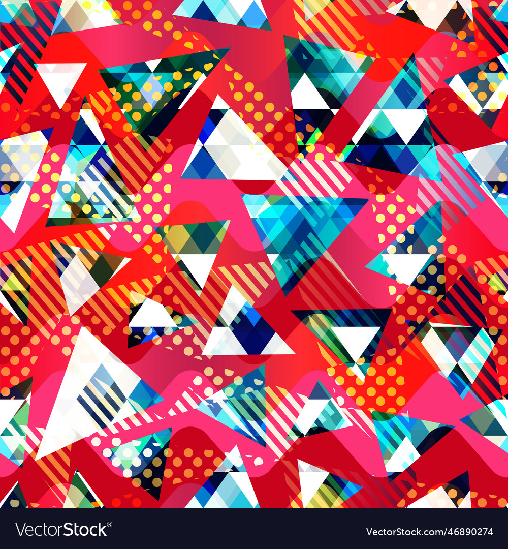 Red triangle seamless pattern Royalty Free Vector Image