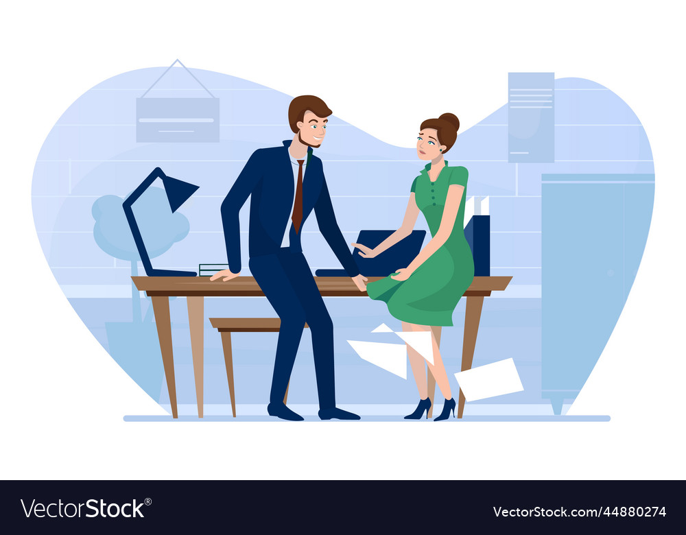 Work place harassment problem flat design Vector Image