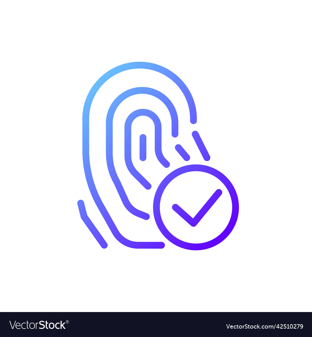 Biometrics Pixel Perfect Gradient Linear Icon Vector Image