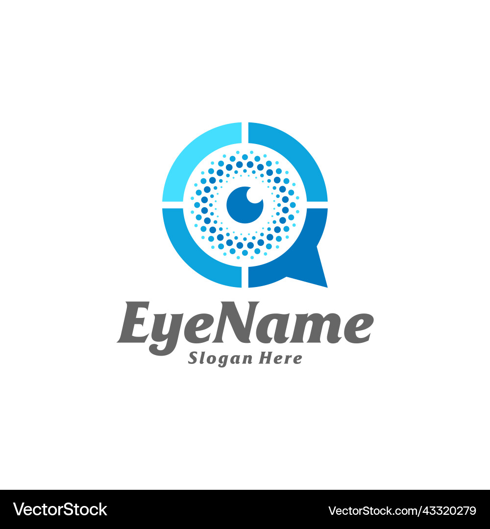 Chat eye logo design template Royalty Free Vector Image