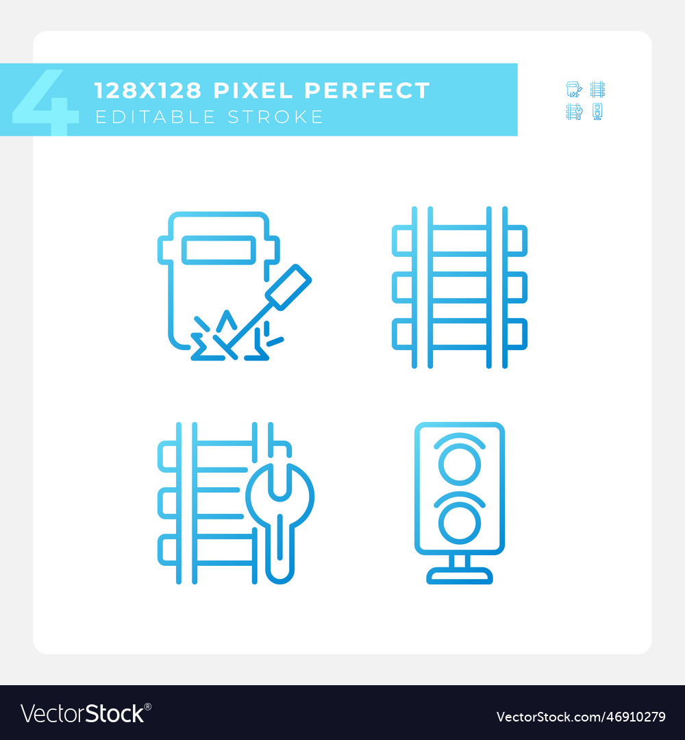 Railroad Maintenance Pixel Perfect Gradient Vector Image