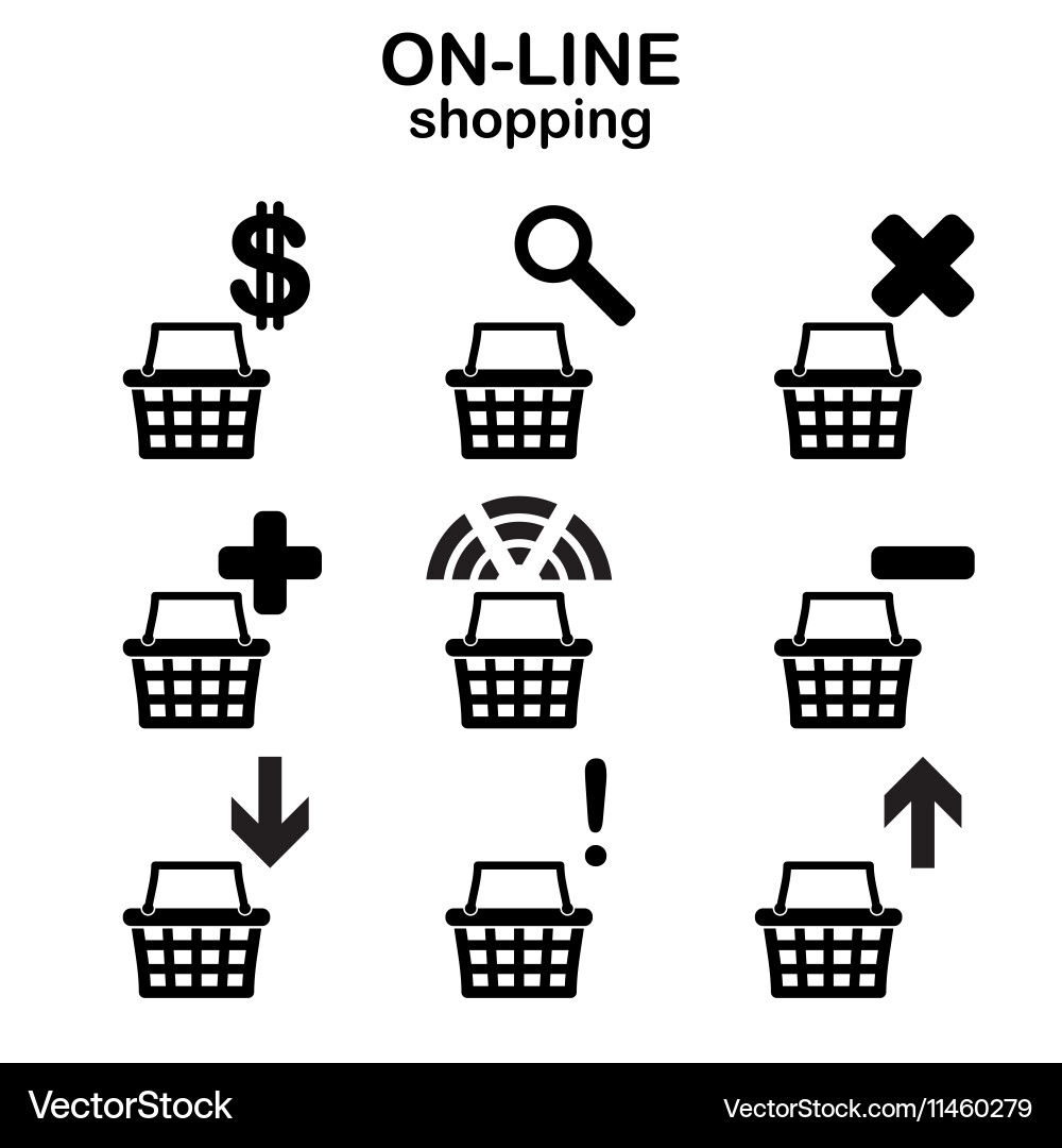 Web shopping icons Royalty Free Vector Image - VectorStock