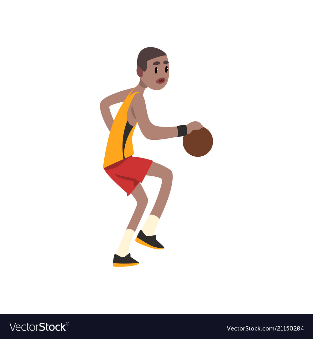 Basketball player athlete in uniform playing Vector Image
