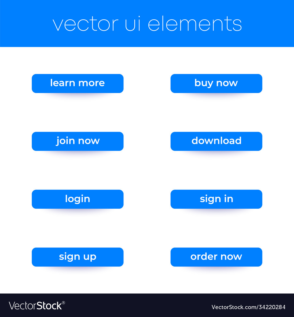 Buttons for web and apps ui elements Royalty Free Vector